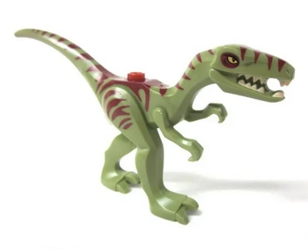 LEGO JURASSIC WORLD Coelophysis Raptor Dinosaur Figure Green & Red Set ...