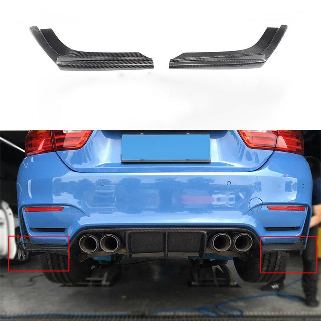 REAL CARBON REAR Spoiler Splitter Flaps Body Kit For BMW F80 M3 F82 F83 ...