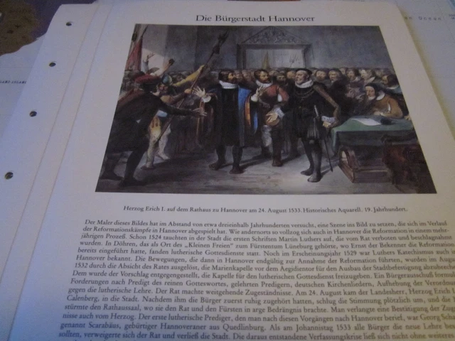 HANNOVER ARCHIV 7 Bürgerstadt B 57 Herzog Erich I Im Rathaus 24.8.1533 ...