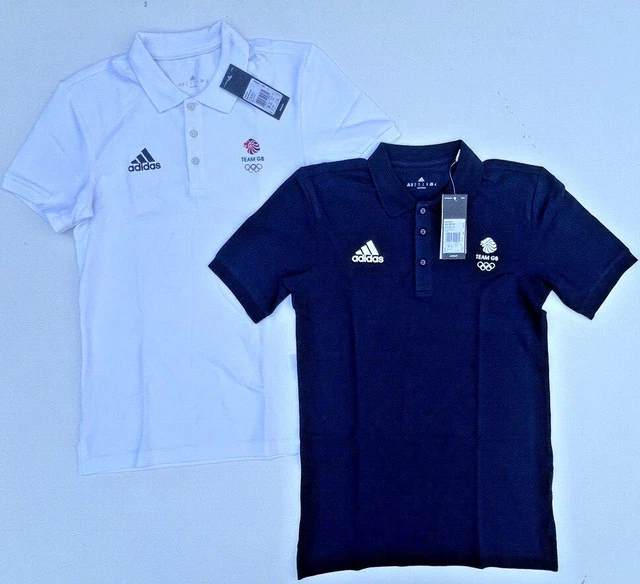 TEAM GB POLO Shirt Adidas Olympic Kit Blue White Mens Womens Xs S M L ...
