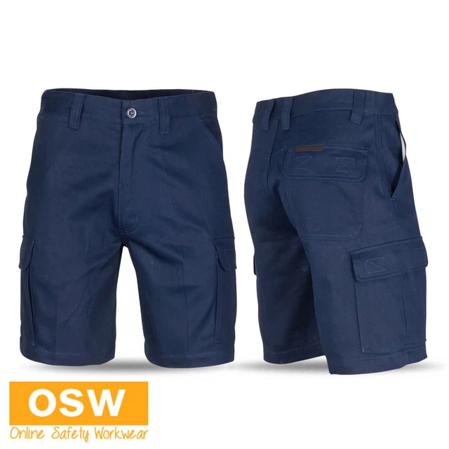 MENS TRADIES BUILDER Construction Navy Middle Weight Slanted Pocket ...