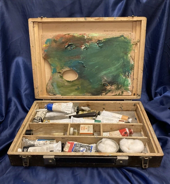 SUPERB VINTAGE ANTIQUE Artist Paint Box Case Plus Contents £68.32 ...