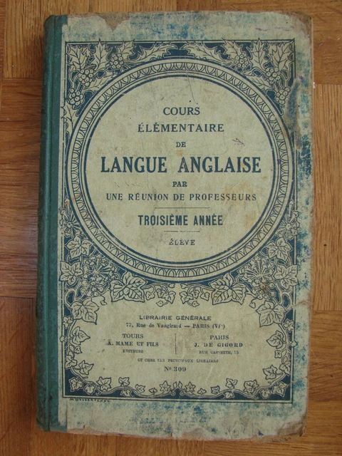 COURS ELEMENTAIRE DE LANGUE ANGLAISE 3èME ANNEE N°309 - MANUEL SCOLAIRE ...