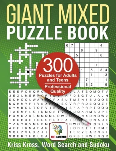 GIANT MIXED PUZZLE Book: Kriss Kross, Word Search and Sudoku. 30 EUR 6,43 - PicClick IT