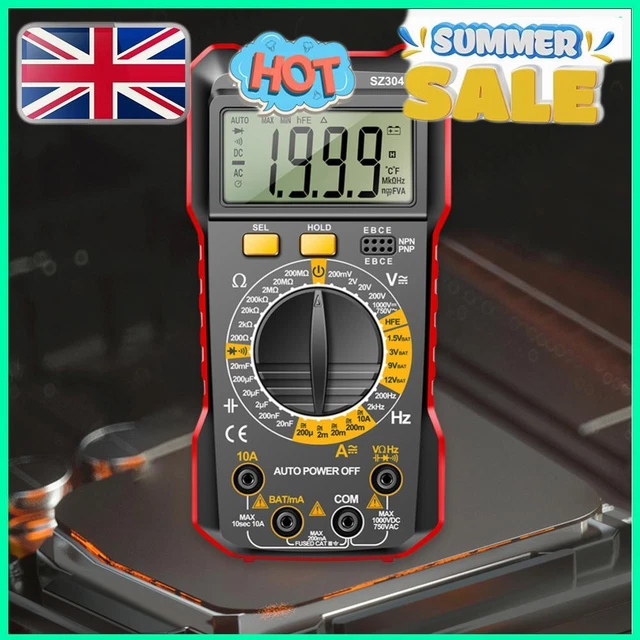 DIGITAL MULTIMETER AUTO-RANGING Voltage Detector Electrical Tools (Red ...
