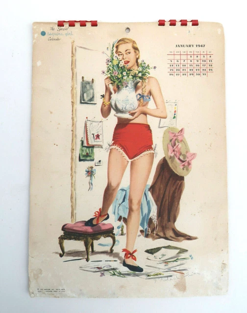 PIN UP GIRL Calendar 1947 The Special Esquire Calendrier Complet 12 Planches EUR 50,00 - PicClick DE
