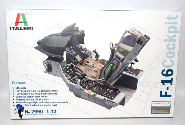 ITALERI 1:12 LOCKHEED Martin F-16 Cockpit Aereo Cabina Di Pilotaggio Art 2990 EUR 32,00 ...