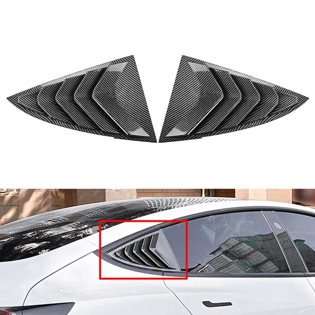 REAR WINDOW SIDE Vent Shutter Louver Cover Trim Fit Tesla Model 3 Model ...