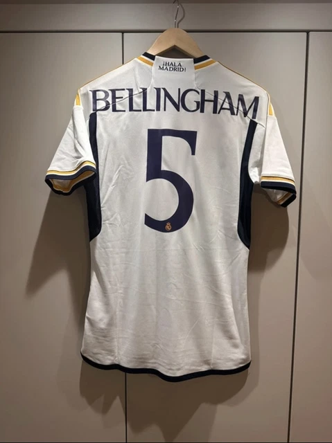 ORIGINAL AUTHENTIC REAL Madrid 2023-2024 Home Football Shirt BELLINGHAM ...