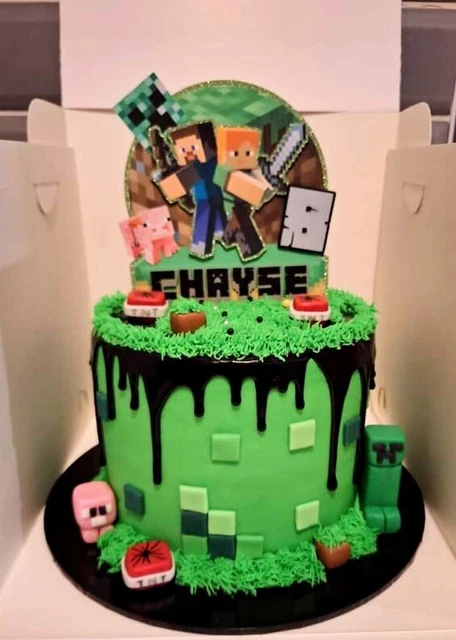 PERSONALIZED MINECRAFT CAKE Topper. Birthday Cake Decorations. £8.00 ...