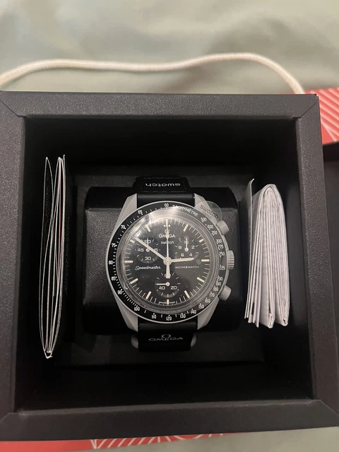 OMEGA X SWATCH Speedmaster MoonSwatch Men's Black Watch - SO33M100 Moon ...