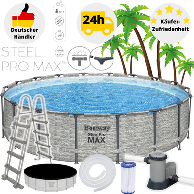 BESTWAY STEEL PRO max pool install basin pool with pump 549x122 cm £866 ...
