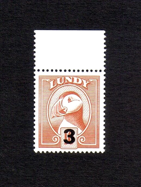 LUNDY ISLAND 1989 3 puffin "Bureau" overprint 1v. set (Aitchison 251 ...