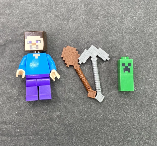 LEGO MINIFIGURE STEVE min009 Minecraft Shovel Pickaxe EUR 3,77 ...