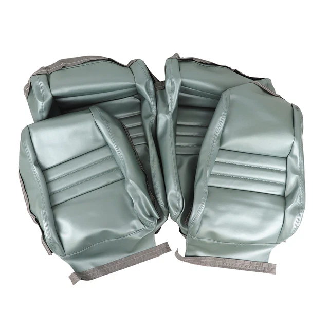 CORVETTE C3 &LEATHER-LIKE& Vinyl Seat Covers Silvergreen 2" Bolster ...