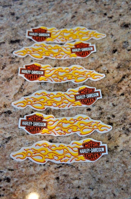 HARLEY DAVIDSON FLAMES Logo Mini Tank Decal Set Outside App. Clear Lot ...