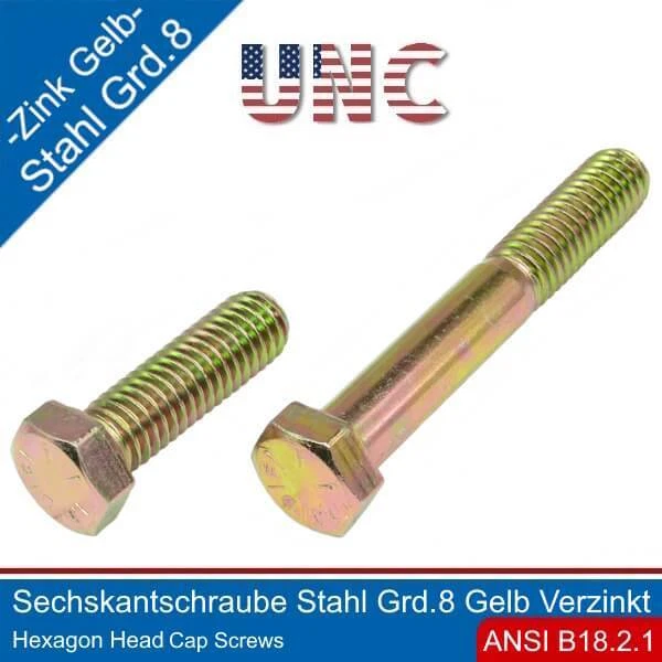 SECHSKANTSCHRAUBE 3/8-16 UNC Stahl Grade 8 Gelb Verzinkt | EUR 1,29 ...