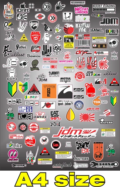 RC DRIFT CAR Sticker Sheet Jdm A4 Page 1/10 1/8 Hpi Mst Pandora 3 ...
