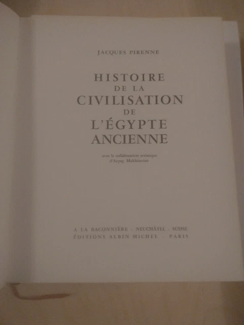 HISTOIRE DE LA civilisation de l'Égypte ancienne - Tome 1 (A2) EUR 23,00 - PicClick FR