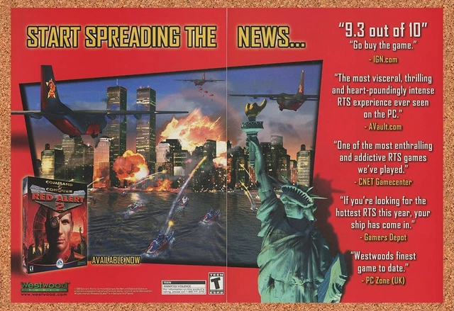 RED ALERT 2 PC Original 2001 Ad Authentic Westwood Studios RTS 1 Video ...