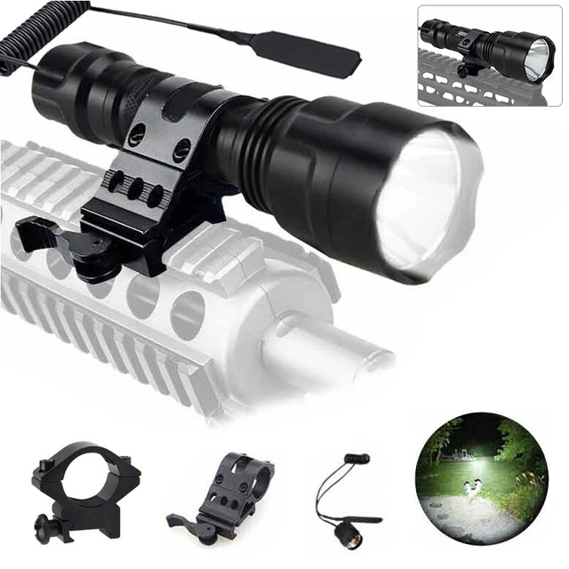 TACTICAL LED GUN Flashlight 10000Lumens Rifle Shotgun Picatinny QD ...