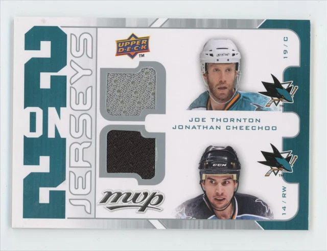MAILLOT JOE THORNTON Jonathan Cheechoo 2008-09 pont supérieur MVP 2 ...