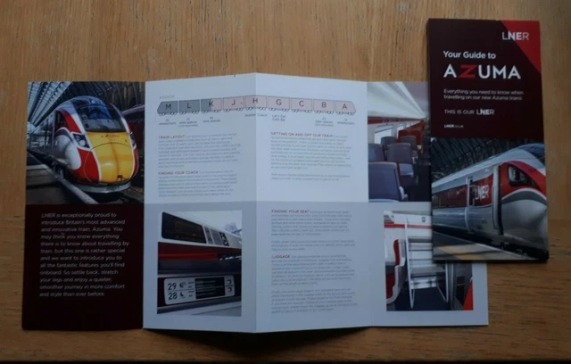LNER AZUMA(INTERCITY EXPRESS Train) "Your Guide to Azuma" leaflet May 2019 1sted £3.58 - PicClick UK