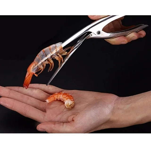 STAINLESS STEEL SHRIMP Peeler Prawn Deveiner Tool Seafood Sheller Line ...
