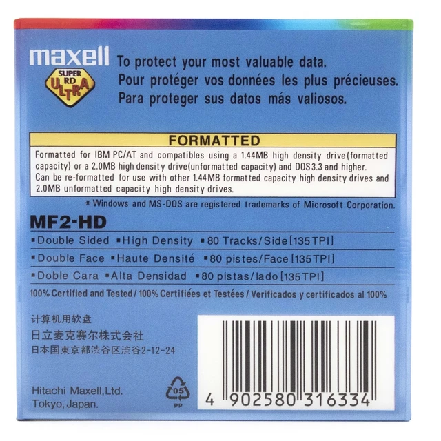 MAXELL FLOPPY DISK Drive 3,5 " 1.4mb Mf2-hd Formatted Ms-dos Windows Blue_ £49.07 - PicClick UK