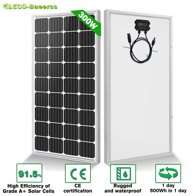 100W 200W 300W Watt 12V Monocrystalline Solar Panel for RV Home Rooftop ...