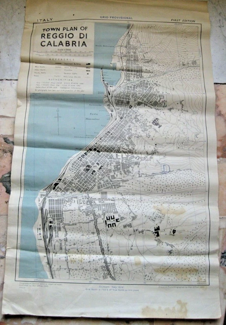 CARTINA GEOGRAFICA MILITARE - REGGIO DI CALABRIA - 1943 EUR 15,00 ...