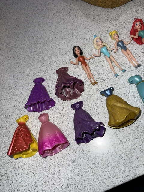DISNEY PRINCESS MAGICLIP Cinderella Snow White Elsa Ariel Dolls 14 And ...