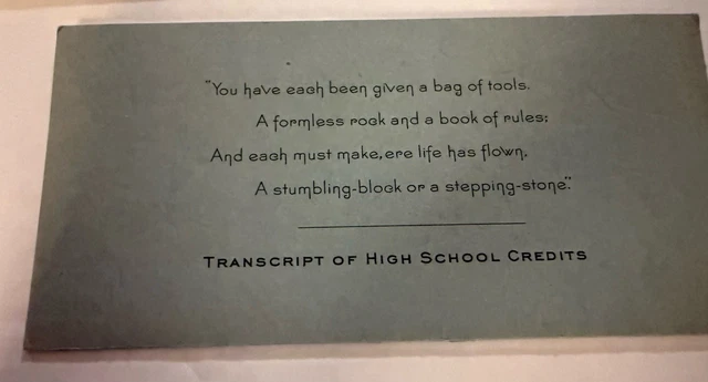 VINTAGE 1948 SCHOOL Transcript, WW2 letter and St. Olaf College ...