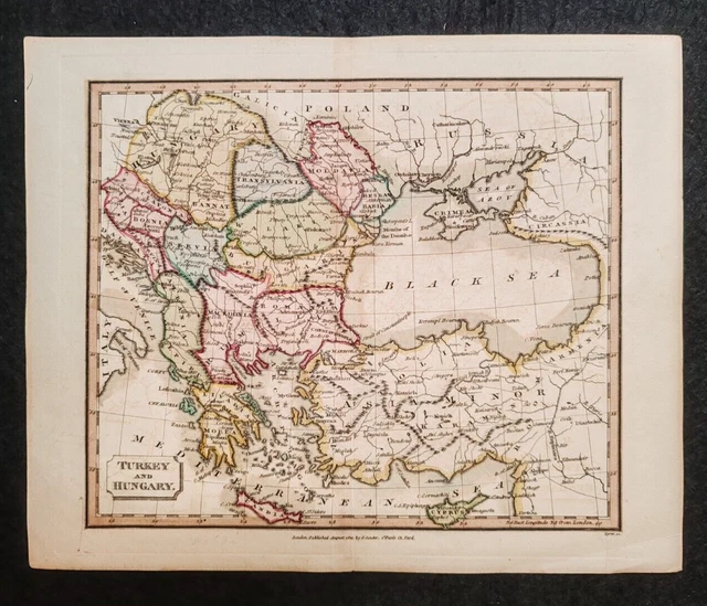 TURKEY AND HUNGARY Bu Souter Map Mappa Turchia Grecia Asia EUR 20,00 ...