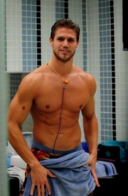 Shirtless Male Beefcake Muscular Body Beard Hunk Jock Dude Hot Photo