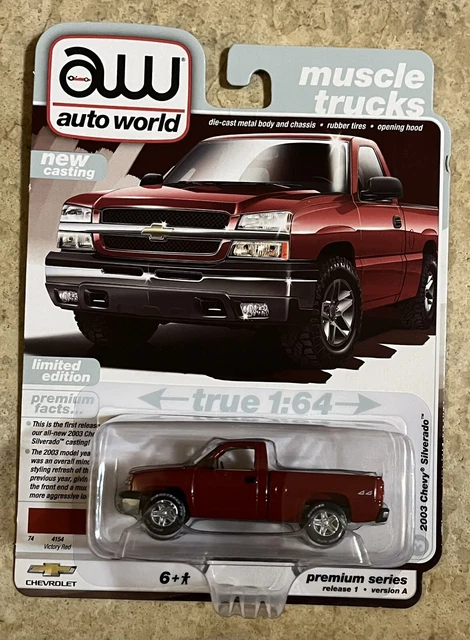 2024 AUTO WORLD 2003 Chevy Silverado Red Truck - Muscle Trucks - New ...