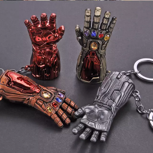 MARVEL AVENGERS ENDGAME Iron Man Infinity Gauntlet Alloy Key Chains ...