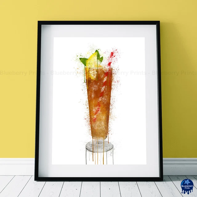 LONG ISLAND ICED Tea Cocktail Splatter Style Art Print, Available in 4 ...