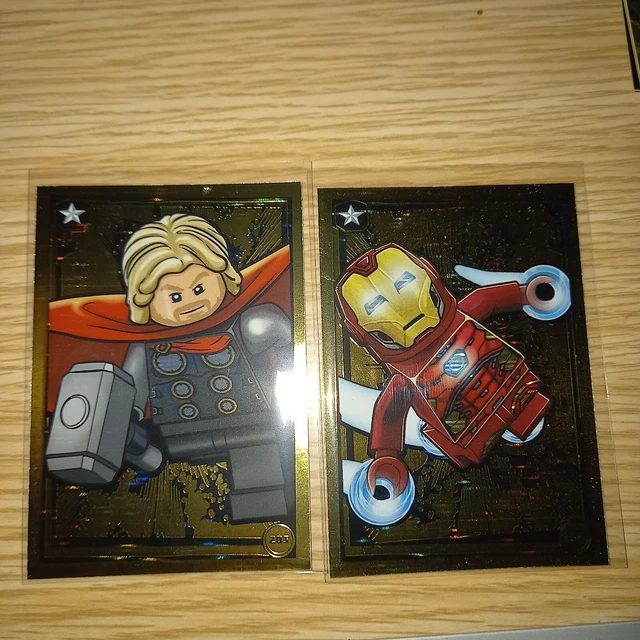 LEGO MARVEL AVENGERS Trading Card Collection CARTE OR IRON MAN 204,thor ...