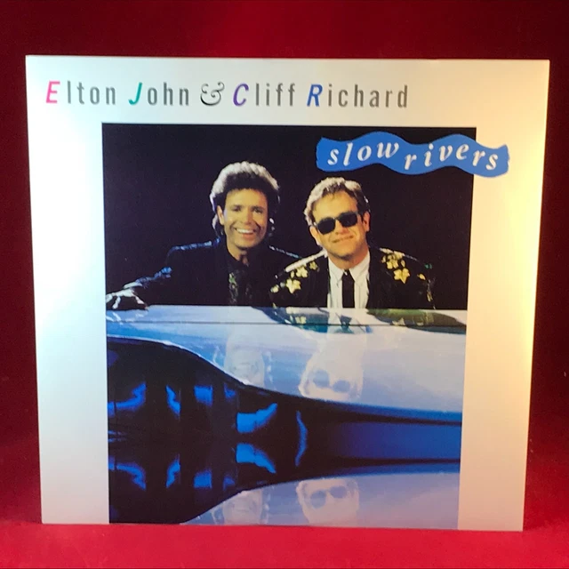ELTON JOHN & CLIFF RICHARD Slow Rivers 1986 UK 3-track 12" vinyl single ...