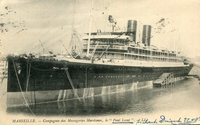 CARTE MARSEILLE COMPAGNIE des Messageries Maritimes Paquebot Le Paul Lecat EUR 7,50 - PicClick FR