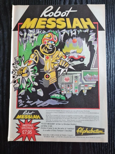 ROBOT MESSIAH ALPHABATIM Zx Spectrum 1980S Game Advert 8.2X11.7" Poster ...