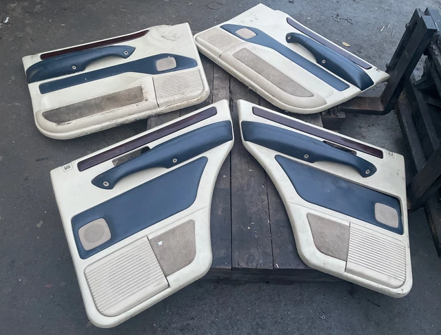 RANGE ROVER P38 Door Cards Set Of 4x 94-02 Cream With Blue Leather Very ...