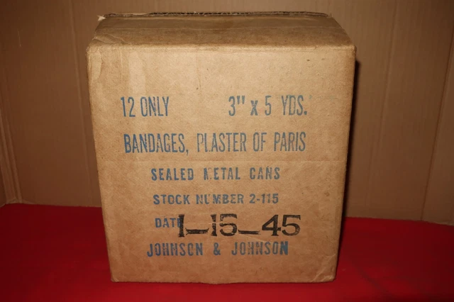WW2 US ARMY Medical Department Plaster Of Paris Bandages Cardboard ...