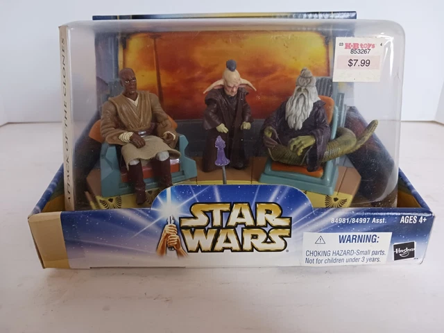 VINTAGE 2003 STAR Wars Jedi Haut Conseil Oppo Rancisis Even Piell Mace ...