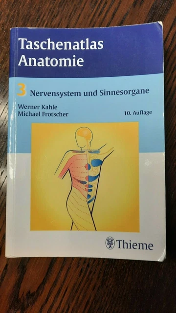 TASCHENATLAS ANATOMIE 3, Nervensystem und Sinnesorgane, Thieme 10. Auflage EUR 16,00 - PicClick DE
