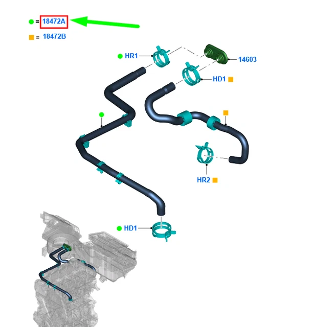 FORD RANGER T6 MK1 Heater Outlet Hose Assy 2077658 EB3G-18K582-DE NEW ...