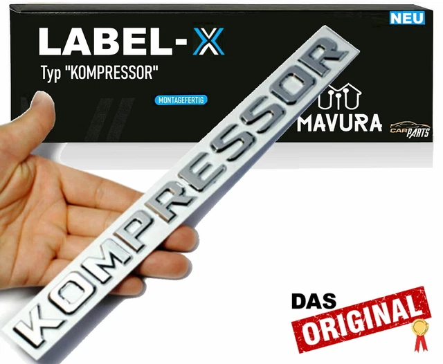 LABEL-X KOMPRESSOR CHROM Schriftzug Emblem Logo Typenschild Aufkleber f ...