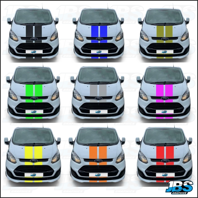 FORD TRANSIT CUSTOM Side +Bonnet Decals Racing Stripes Van Stickers for ...