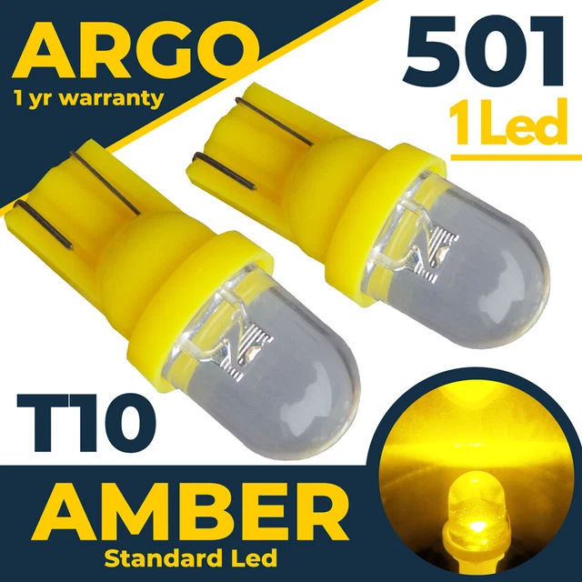 501 LED AMBRE Orange T10 W5w sans Bouchon Compensé Côté Clignotant ...